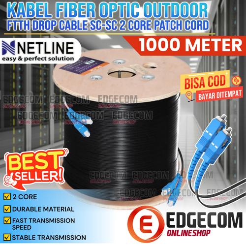 Jual NETLINE KABEL FIBER OPTIC 2 CORE FTTH FO SC OUTDOOR 1000 METER ...