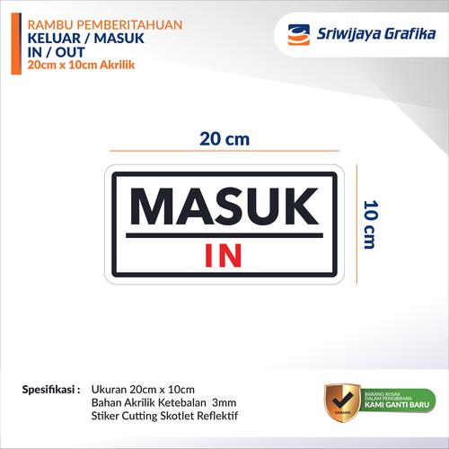 Jual Rambu Tanda Masuk Keluar | Rambu In - Out Akrilik 3mm Ukuran ...
