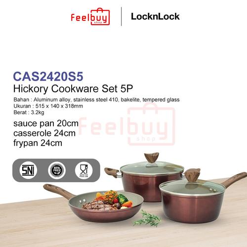 Promo LocknLock Hickory Cookware Set 5P - CAS2420S5 - Kota Tangerang ...
