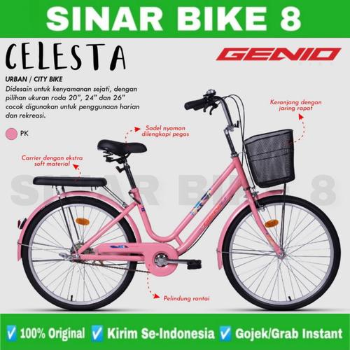 Jual Sepeda Keranjang Dewasa GENIO CELESTA Ukuran 20 24 26 Inch City ...