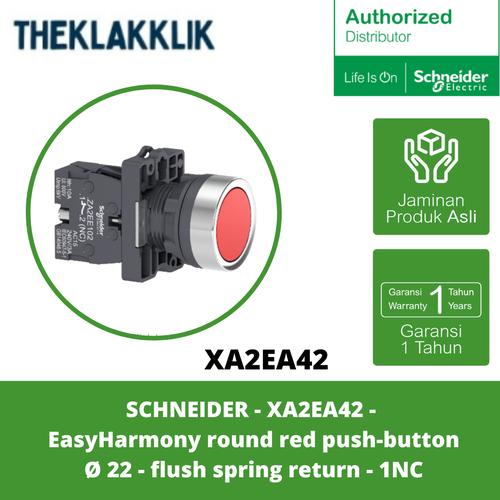 Jual SCHNEIDER - XA2EA42 - EasyHarmony round red push-button Ø 22 - 1 NC - Jakarta Utara ...