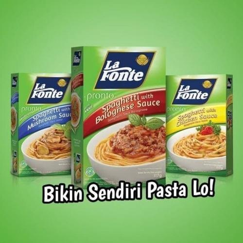 Jual La Fonte Pronto Spaghetti Instant Sauce Bolognese / Mushroom ...