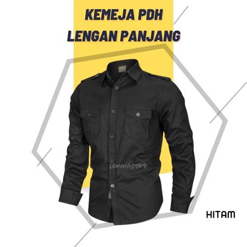 Jual Baju PDL Pria Lengan Panjang Hitam - Kemeja Kerja Lapangan Cowok ...