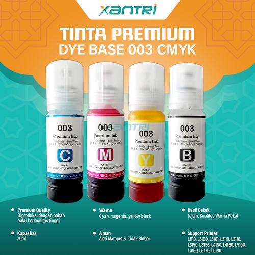 Jual Tinta Epson 003 Premium Ink Printer L3110 L3150 L5190 L1110-CMYK ...