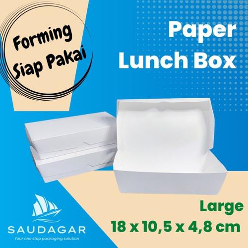 Jual Paper lunch box large warna putih dan coklat siap pakai - Jakarta ...
