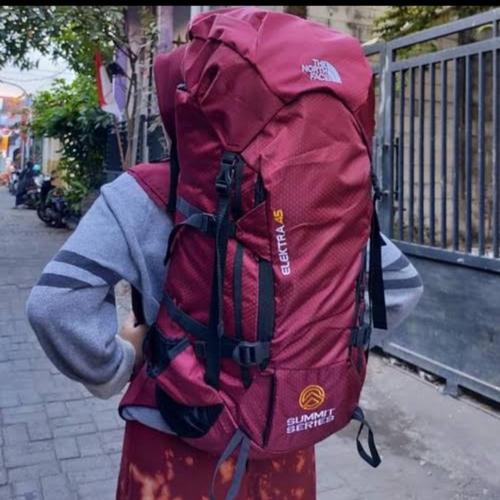 Jual tas gunung tnf murah carrier 45 Liter Tebal Kuat - maron, tnf 45 ...