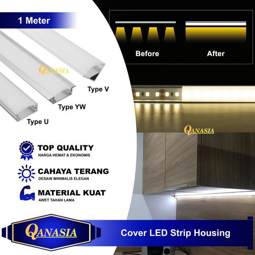Jual Cover LED Strip Alumunium Housing LED Strip 1meter 1M 1Meter ...