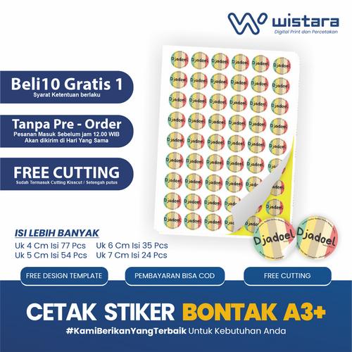 Jual Stiker Bontak A3+ Untuk Label Makan & Minuman Custom Free Cutting ...