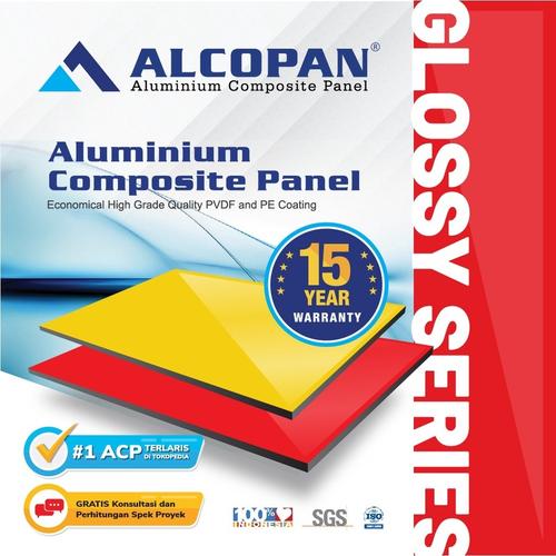 Jual ACP Alcopan Glossy PE 3mm 4mm 2 Meter Alumunium Composite Panel ...