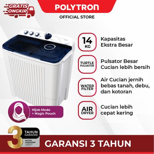 Promo POLYTRON Primadona Giant Mesin cuci 2 tabung 14 Kg PWM 1403 ...