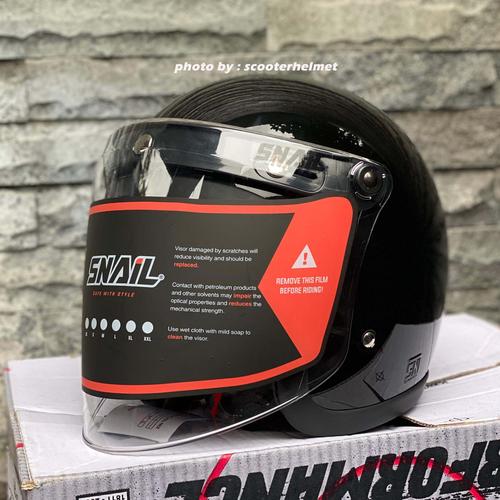 Promo Helm Slim Head tx 500 Original SNI + Kaca Visor Snail - Cream, L ...