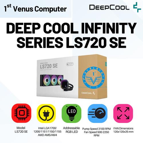 Jual Deep Cool LS720 SE ARGB 360mm Liquid CPU Cooler - Black - Kota ...