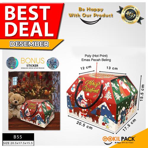 Jual kotak natal|packaging natal|hampers natal|gift box|gable natal|B55 ...