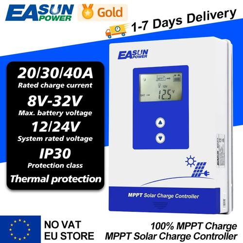 Jual MPPT EASUN POWER 20A 30A 40A solar charge controller panel surya ...