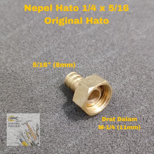 Jual Nepel Hato ORIGINAL - Nepel Kopling Kuningan1/4x5/16 Nepel 8MM ...