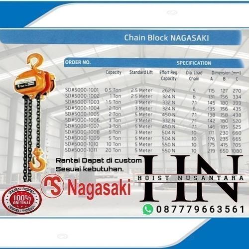 Jual CHAIN BLOCK 3TON X 10MTR NAGASKI JAPAN KATROL 3TON 10MTR NAGASAKI ...