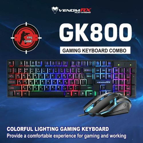 Jual VENOMRX KEYBOARD + MOUSE GAMING COMBO GK800 VENOM RX GK800 - Kota ...