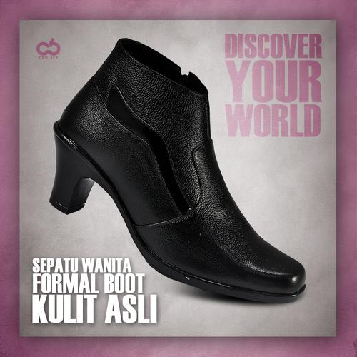 Promo Sepatu formal boot wanita / PDH kerja kantor kulit hitam JAVA7 JUP 123 - 40 - Kota Bandung ...