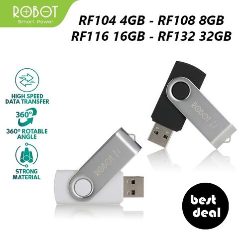 Jual Robot Flashdisk USB 2.0 RF104 4GB RF108 8GB RF116 16GB RF132 32GB - 4GB BLACK - Jakarta ...