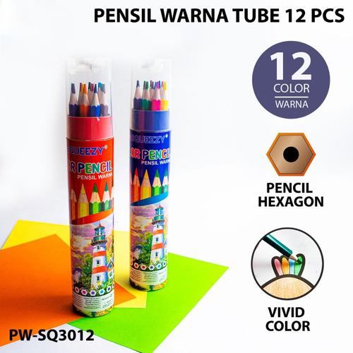 Jual Pensil Warna 12 Warna TABUNG Serutan TUBE Fancy/Color Pencil ...