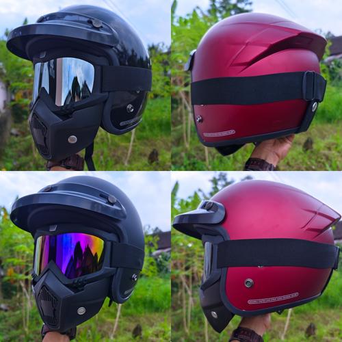 Jual HELM BOGO RETRO KLASIK GOGGLE MASK TOPENG KAIROZ - K VESPA, PET ...