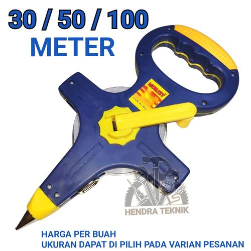 Jual METERAN FIBER PLAT BAJA 30M 50M 100M ROL METER TANCAP TUSUK TANAH ...