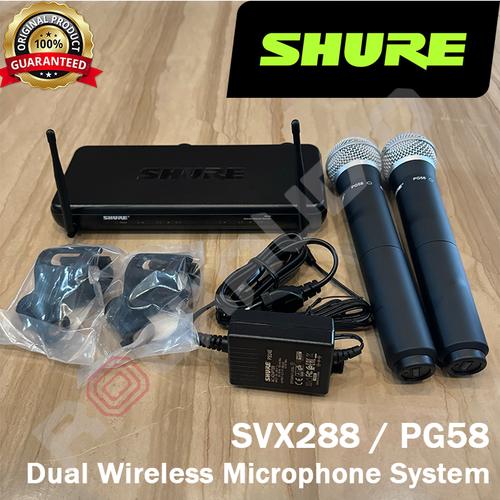 Jual SHURE SVX288/PG58 DUAL VOCAL WIRELESS MICROPHONE SYSTEM / SVX288 ...