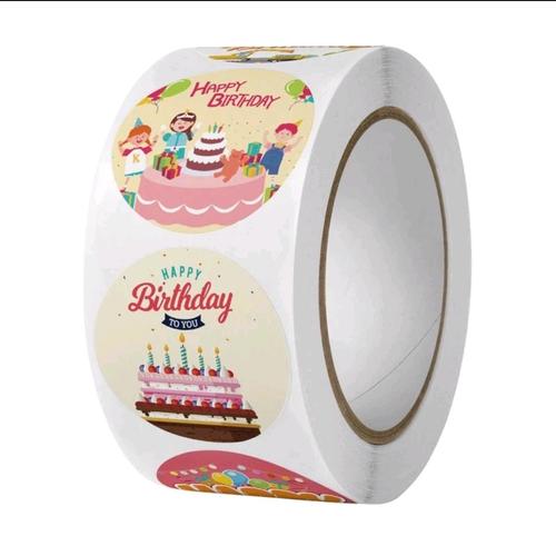Jual Stiker Ucapan Ulang Tahun Roll Bulat Sticker Ucapan Happy Birthday ...