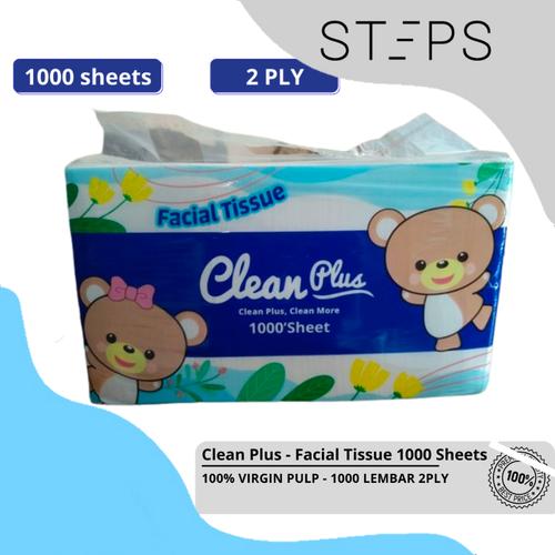 Jual CLEAN PLUS - Facial Tissue 1000 Sheets (2 Ply) I Tisu Wajah ...