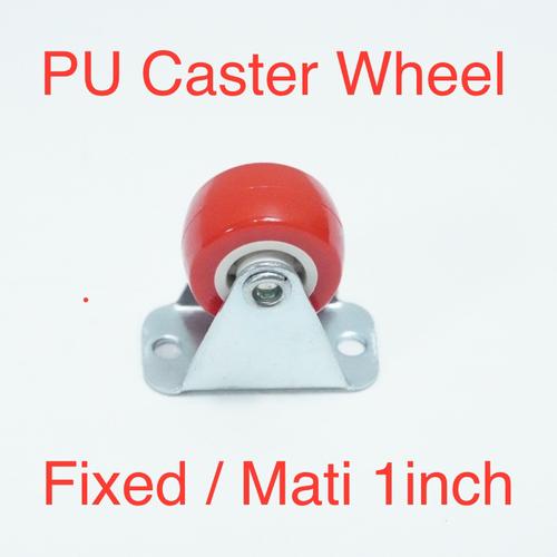 Jual Roda Kastor PU Caster Wheel 1 Inch Fixed Mati 1" Troli Etalase ...