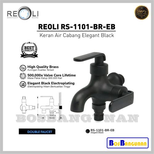Jual Keran Kran Air Cabang Shower Bak Double Tembok Black REOLI 1101 BR ...