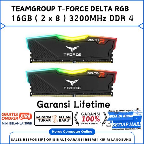 Jual RAM TeamGroup Force Delta RGB 16GB ( 8 x 2 ) PC 25600 3200MHz DDR ...