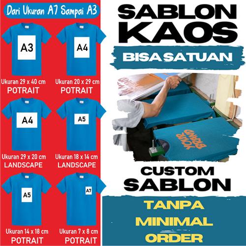 Jual Custom Sablon Satuan Setrika DTF Custom Gambar Ukuran A3 A4 A5 A6 ...
