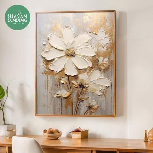 Jual lukisan dinding aesthetic palet bunga dekorasi ruang tamu plus ...