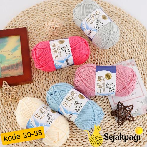 Jual Yarn For Knitting Milk Cotton Yarn Winter DIY Scarf Benang Rajut ...