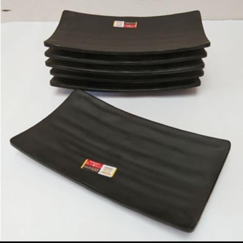 Jual Piring Tempura Melamine Stone Hitam Persegi 9" - Golden Dragon ...