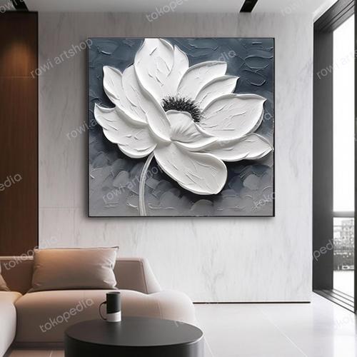 Jual Lukisan Bunga Texture timbul hiasan dinding rumah minimalis - Plus ...