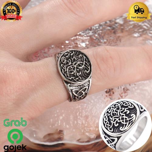Promo Cincin Pria Bulat Pohon Kehidupan Tree of Life Viking Nordic Ring C261 - 8 - Jakarta Barat ...