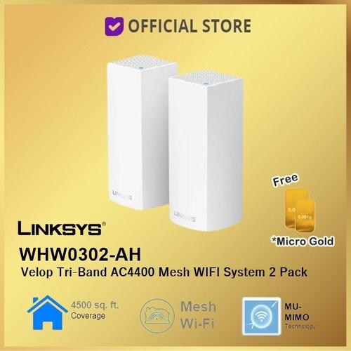Promo Linksys VELOP WHW0302-AH AC4400 Whole Home Mesh Wi-Fi WHW03002 Pack 2 Cicil 0% 3x ...