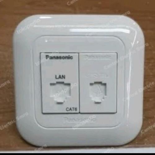 Jual Panasonic stop kontak data cat 6 WEJ24886 + soket telepon WEJ2164 ...
