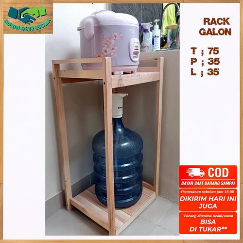 Jual Rak Galon 2 Tingkat Rak Magicom Kayu Susun Serbaguna - Kab ...