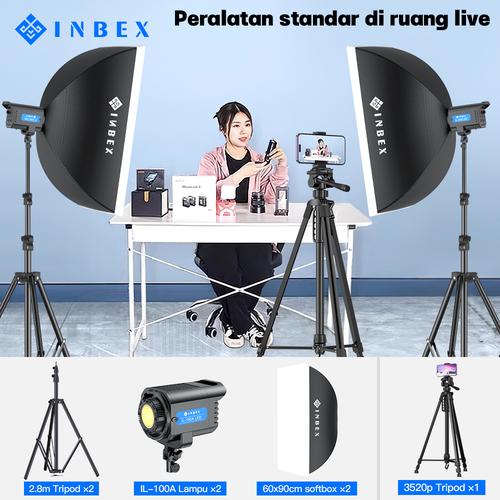 Promo INBEX Livestream Lampu Softbox Kit Fill Lighting Background ...