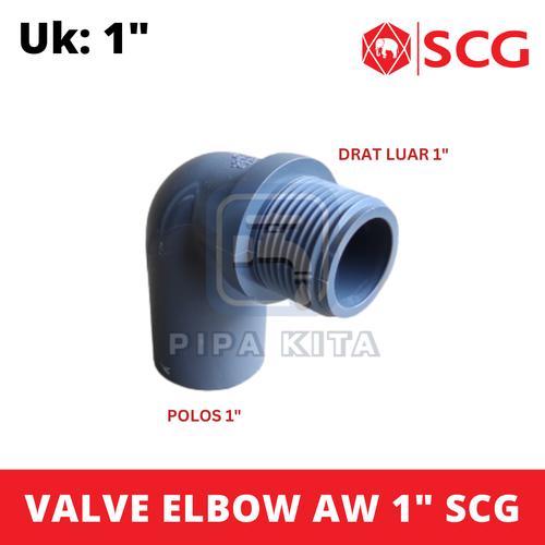 Jual Knee Drat Luar AW 1 Inch SCG Valve Elbow Knie Keni KDL 1 Dim ...