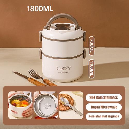Jual Lunch Box Set Tempat Bekal Tempat Makan Stainless stell - 1800 ml ...