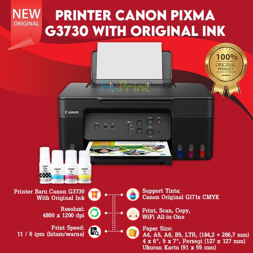 Promo PRINTER CANON PIXMA G3730 ALL-IN-ONE (PRINT, SCAN, COPY) WI-FI G ...