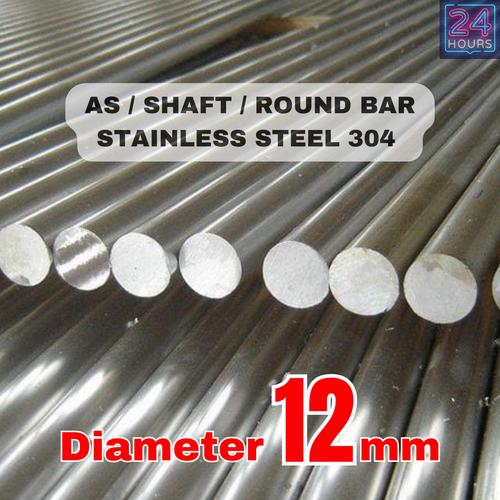 Jual As Shaft Stainless steel SS304 12mm Round Bar Batang Rods ...