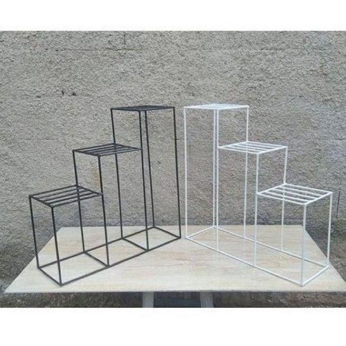 Jual rak bunga besi/podium tinggi 45cm/standing pot besi/ram kotak ...