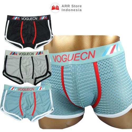 Promo Boxer Pria Celana Dalam Mesh Pria Ice Silk Underwear Boxer Pria ...