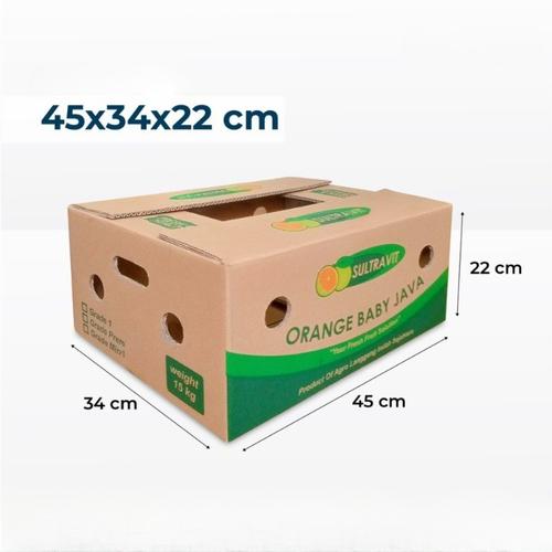 Jual kardus buah dus jeruk 15 kg box coklat kemasan jeruk baby 45x34x22 ...
