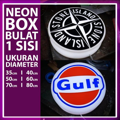 Jual Neon Box Bulat 1 Sisi Full Acrylic Akrilik Tinggal Pasang Dinding ...